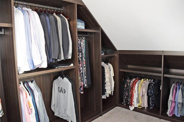 Bespoke loft walk in wardrobe in Finchley - unit7 wardrobes